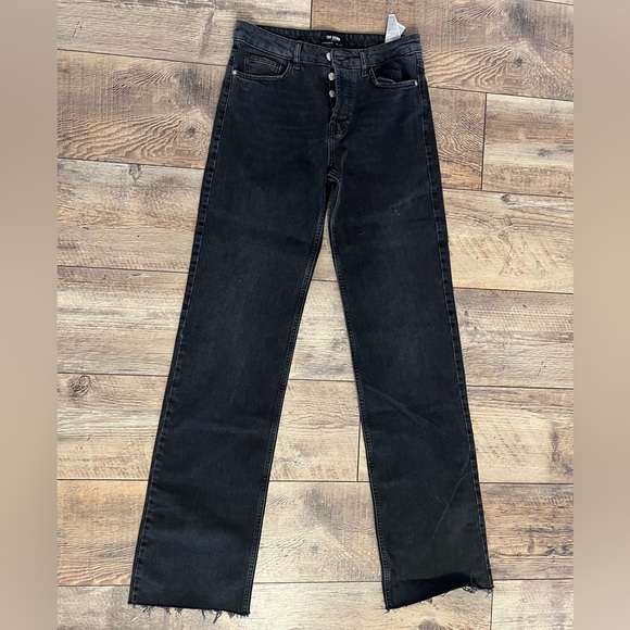 Zara | Jeans | Zara Wide Leg Full Length Washed Black Pants Size 6 ...